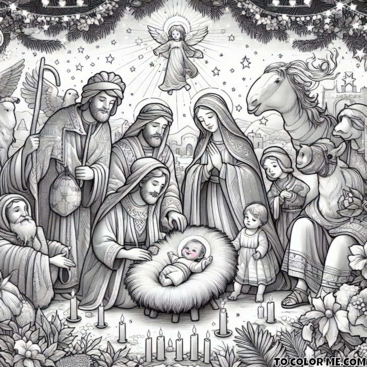 Heavenly Nativity: Mary, Joseph, and Baby Jesus in the Stable – Free ...
