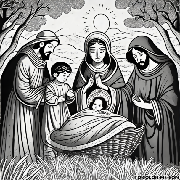 Glorious Night: Nativity Scene with the Holy Family – Timeless Coloring ...