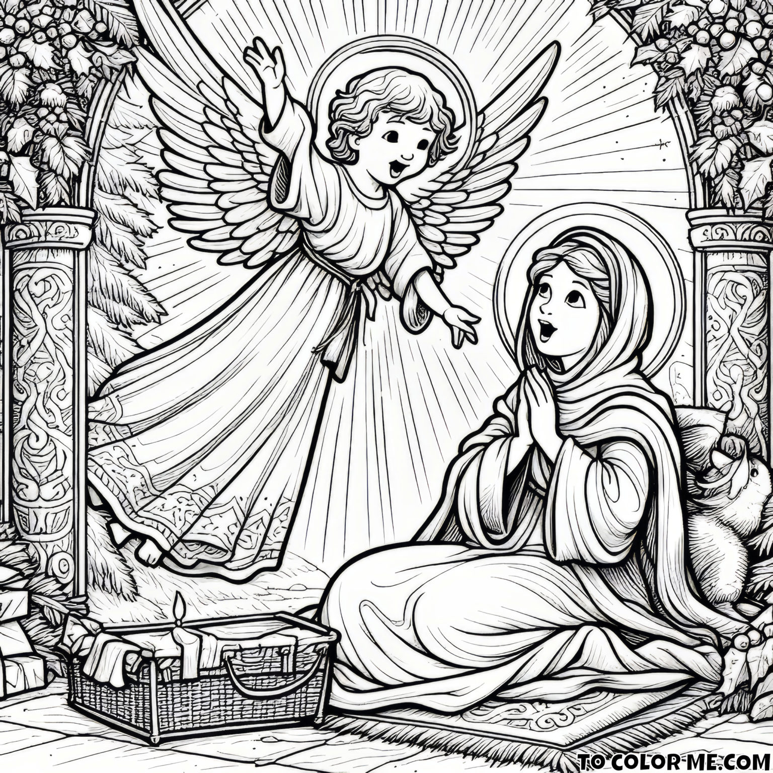 Sacred Moment: Annunciation Coloring Page – Immerse Yourself in the ...