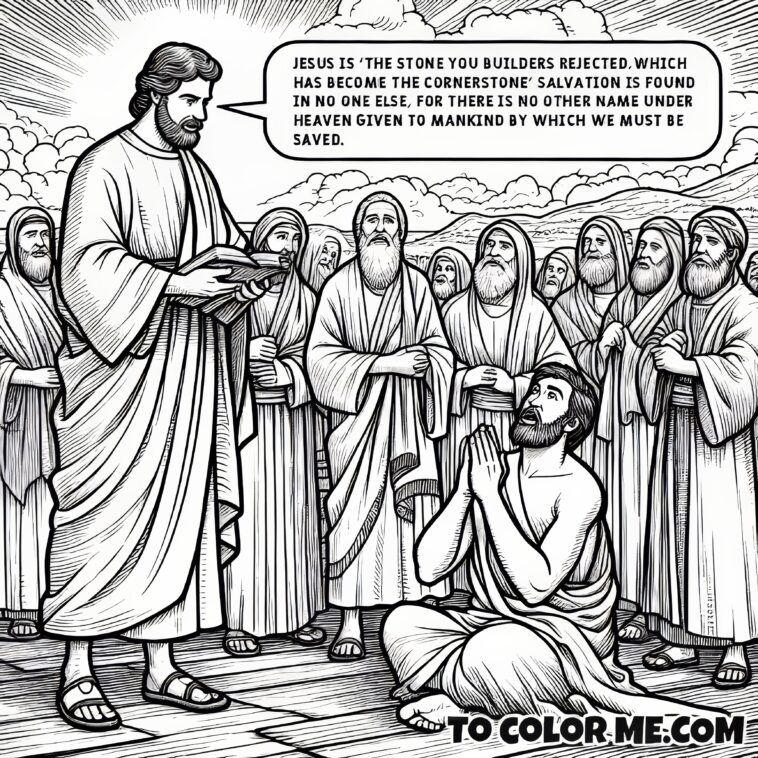 The Cornerstone of Salvation – Coloring Pages (Acts 4:8-12) – To Color ...