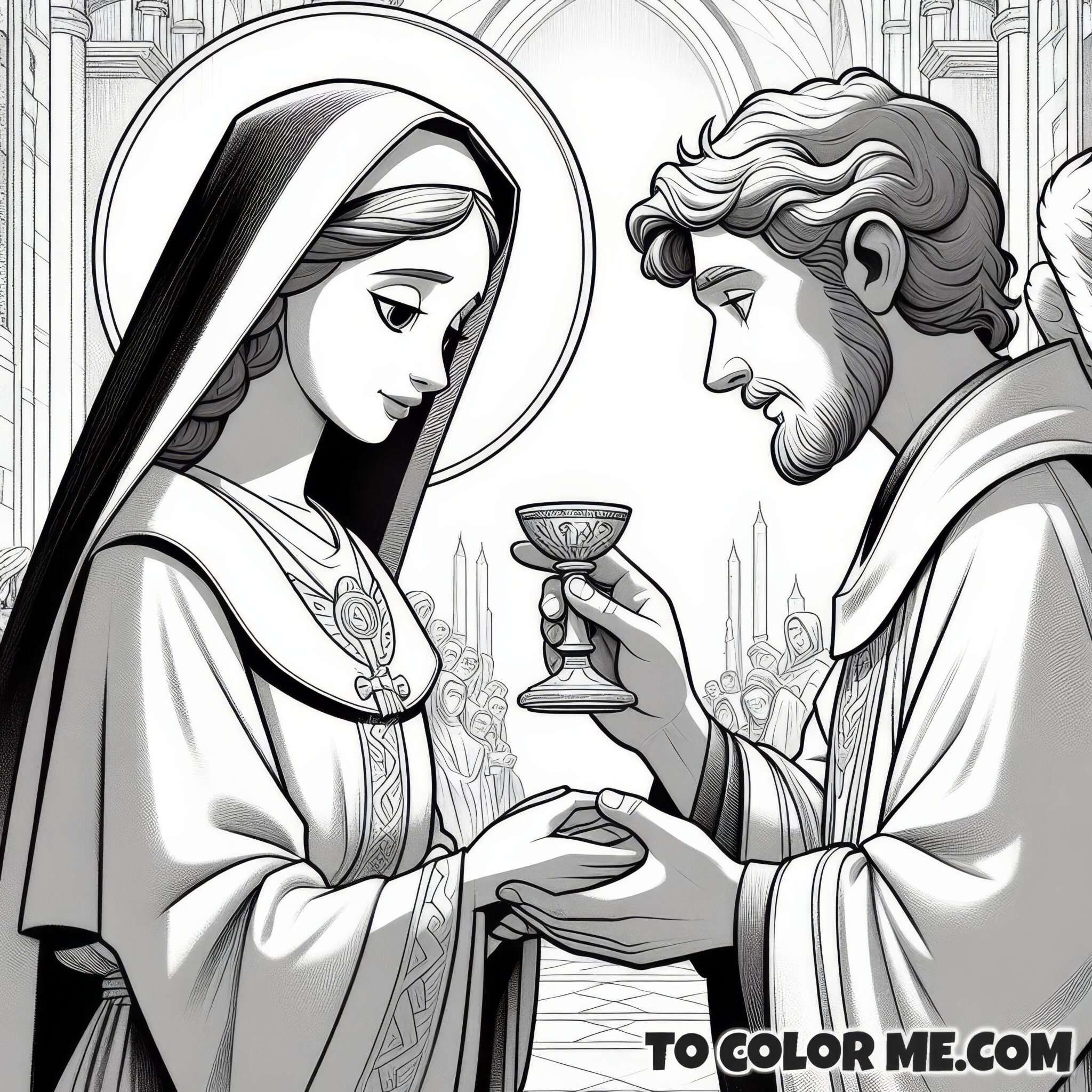 Heavenly Communion: Saint Agnes of Montepulciano Coloring Page – To ...