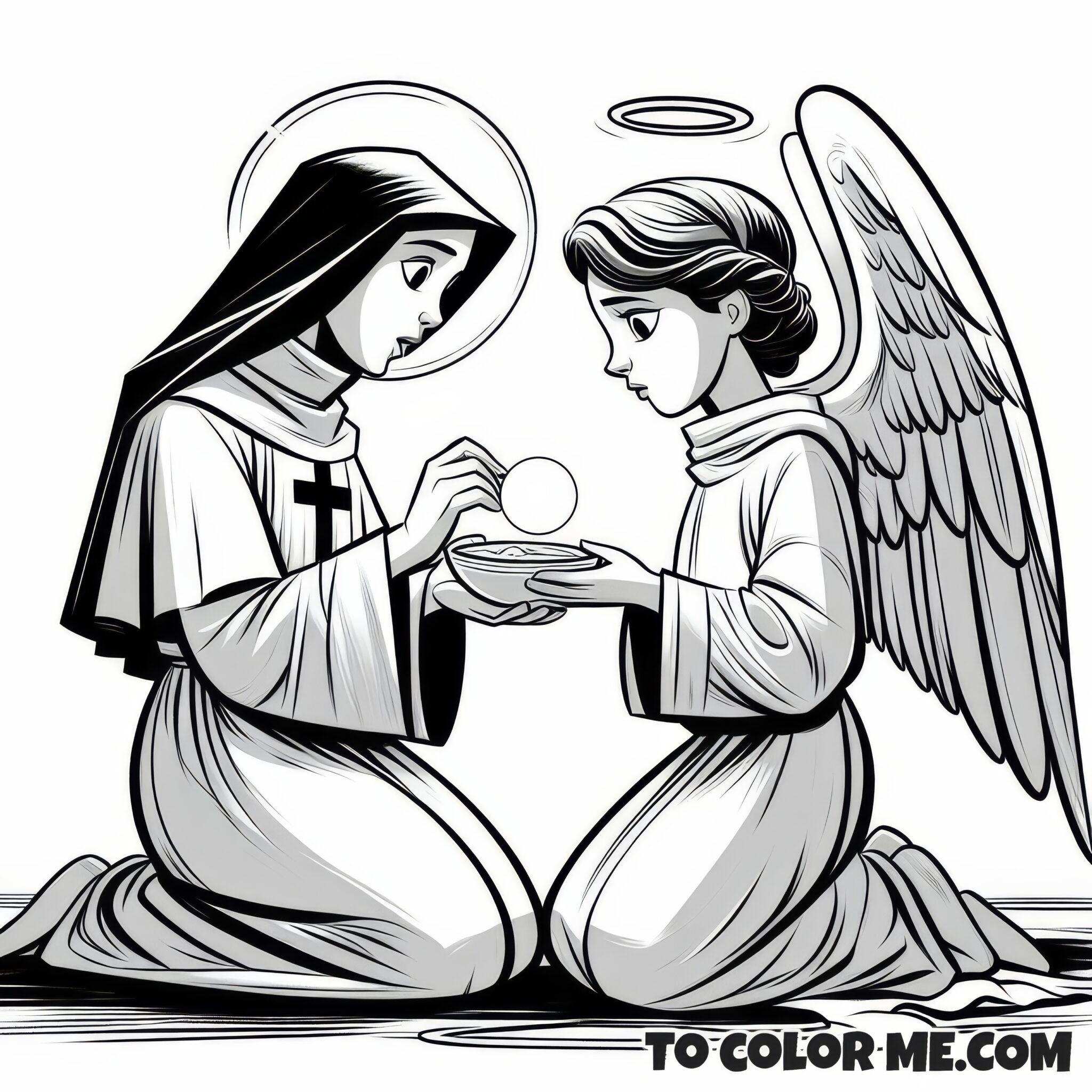Angelic Communion: Saint Agnes Coloring Page for Reflection – To Color ...