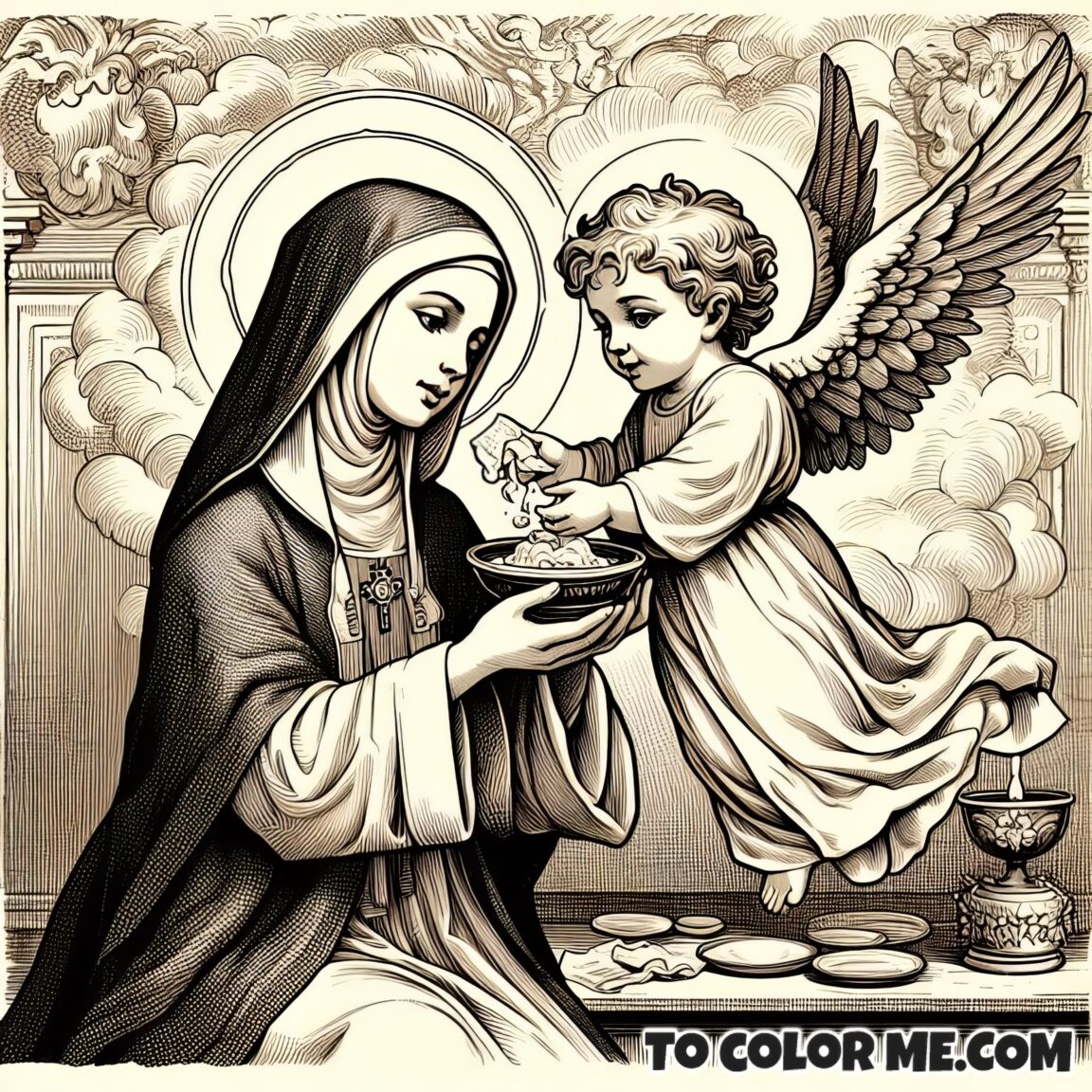Angelic Blessing: Saint Agnes Receives Holy Communion – Coloring ...