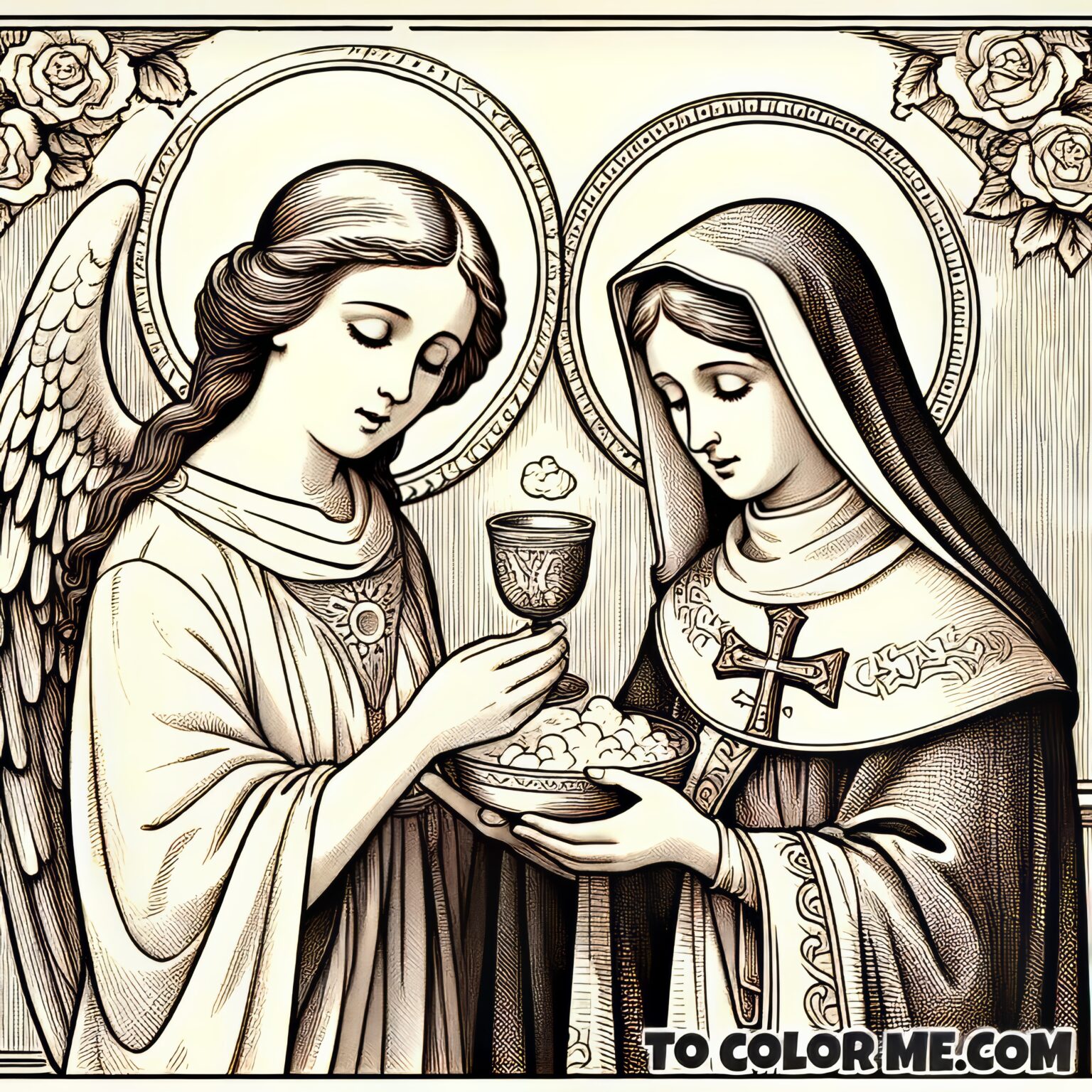 Divine Moment: Saint Agnes Receives Communion from Angel – Activity ...