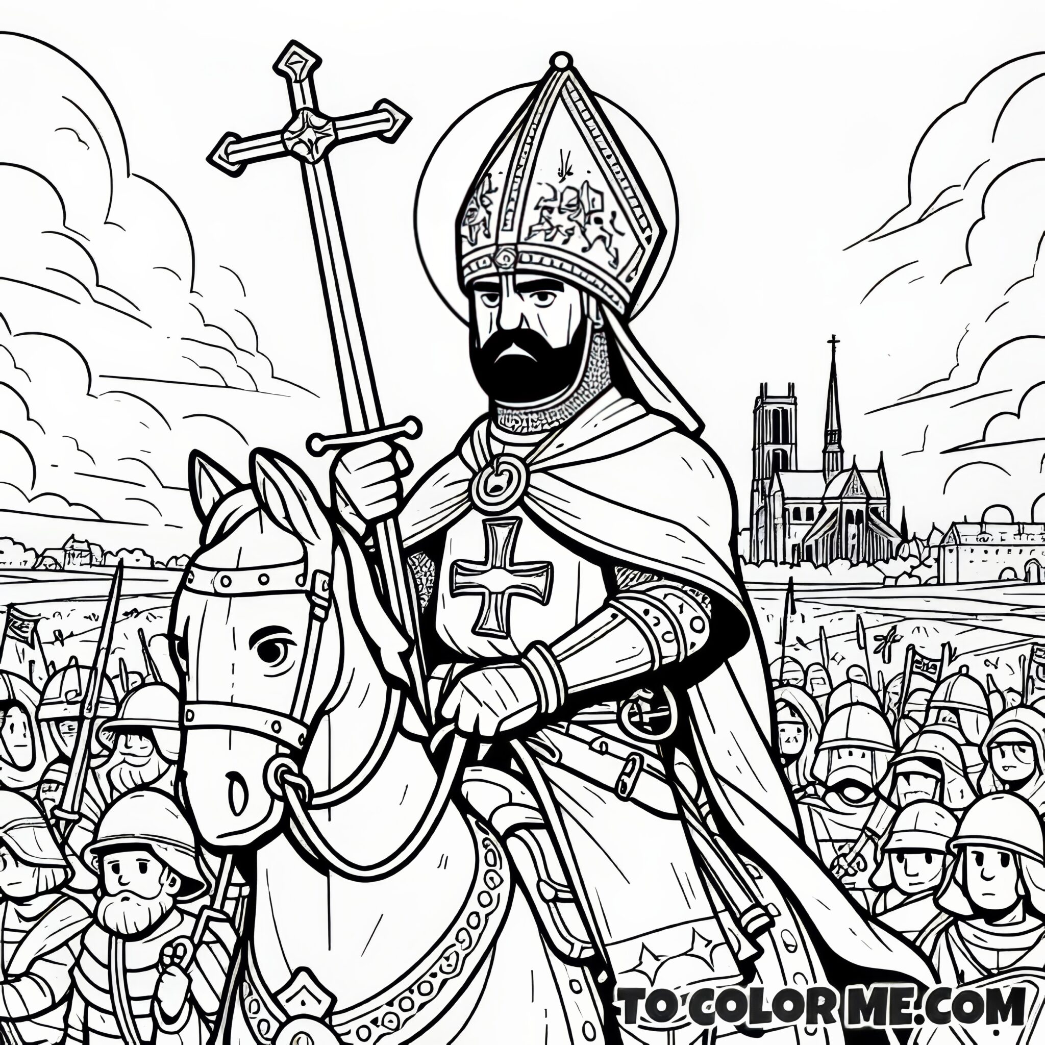 Ecclesiastical Leader: Leo IX Coloring Page – To Color Me Faithful