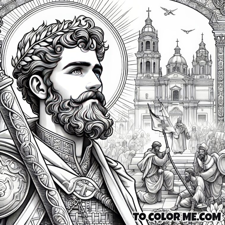 Saint Perfectus’ Tale: A Coloring Journey of Courage – To Color Me Faithful