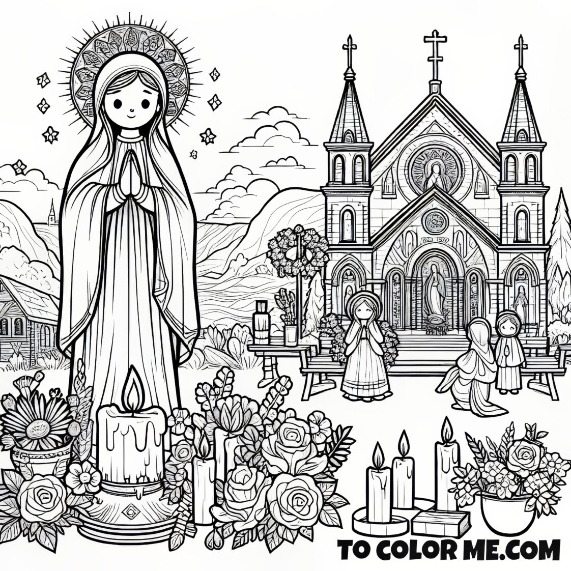 Bernadette’s Lourdes: Simple Coloring Pages for Tiny Hands – To Color ...
