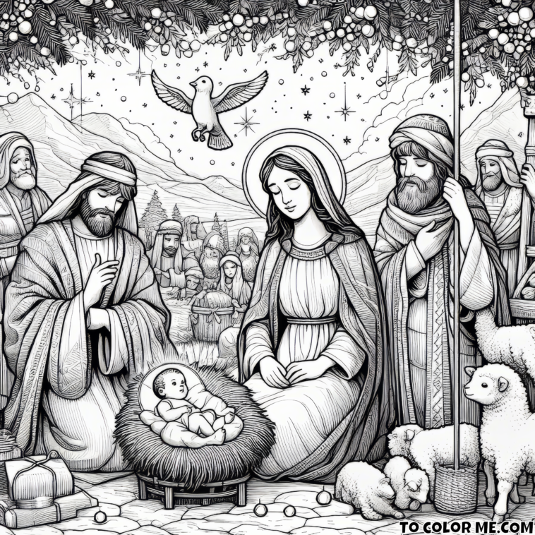 Heavenly Gathering with the Holy Spirit: The Nativity Scene with Joseph ...