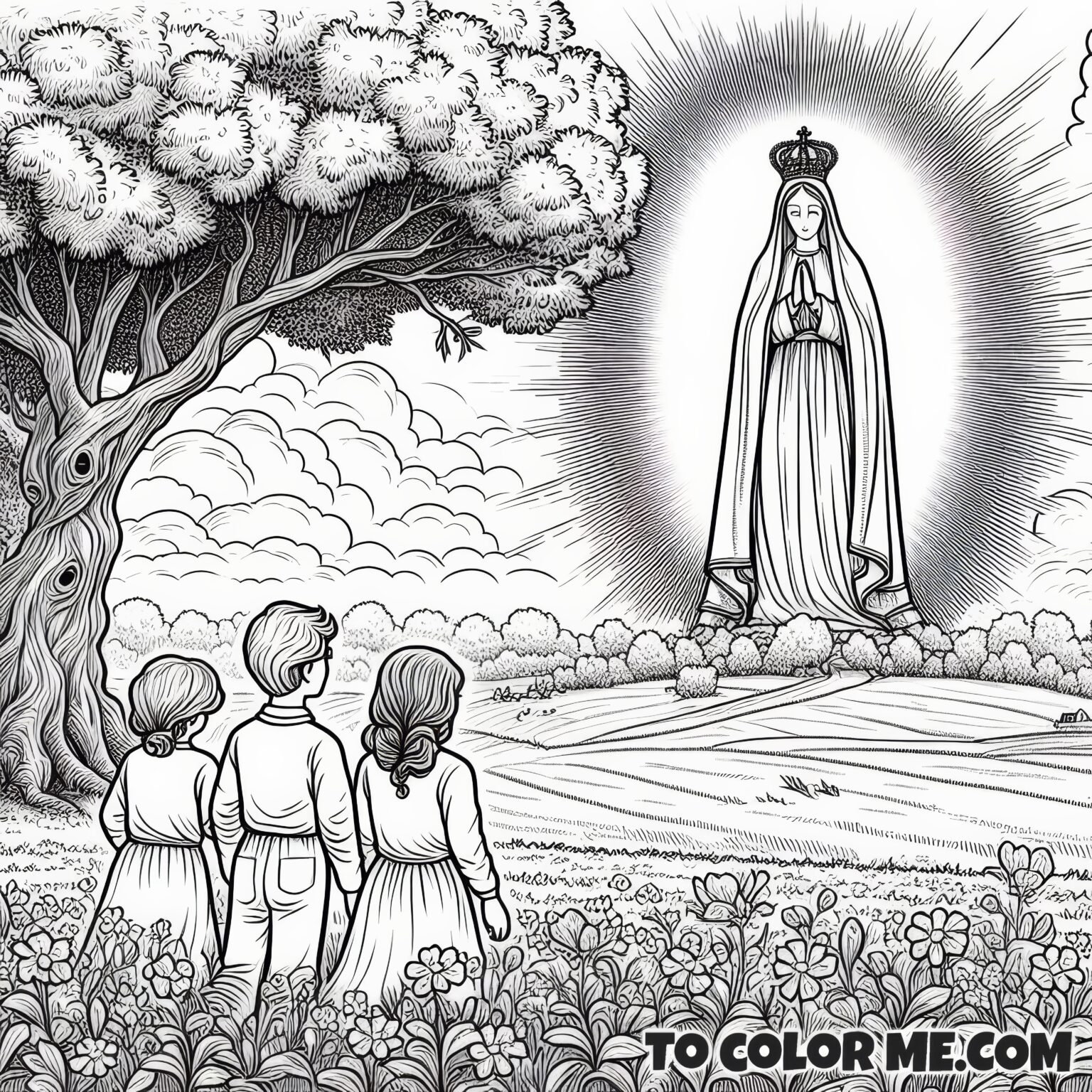 Mary’s Message to the Children: A Fatima Apparition Coloring Page – To ...