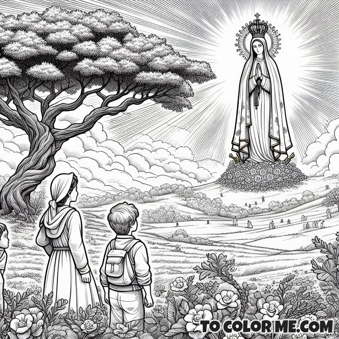 The Sacred Encounter: Coloring the First Vision of Fatima – To Color Me ...