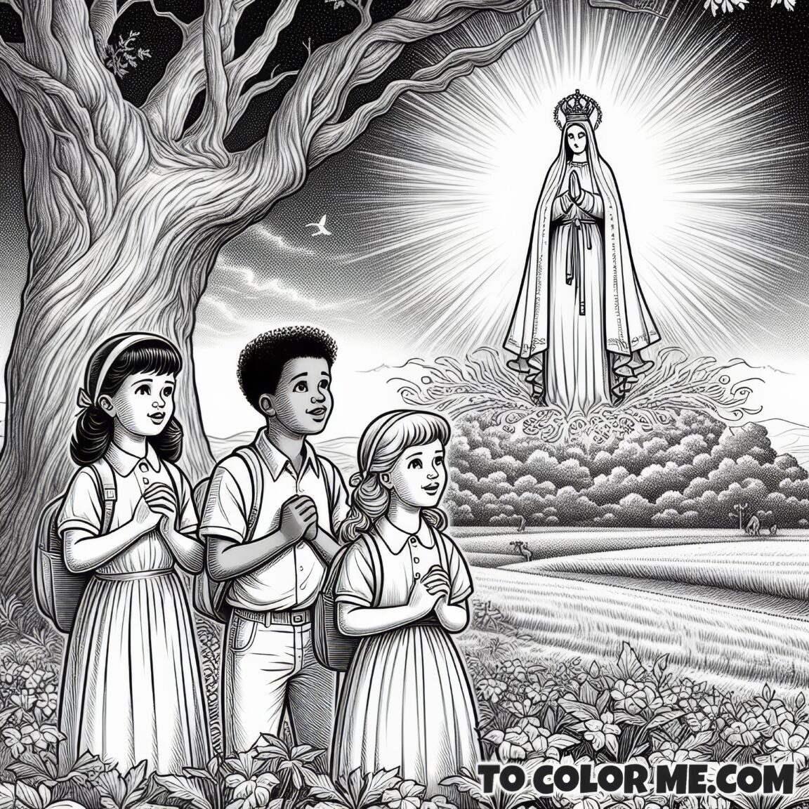 Our Lady’s Message Unfolds: The First Apparition Coloring Page – To ...