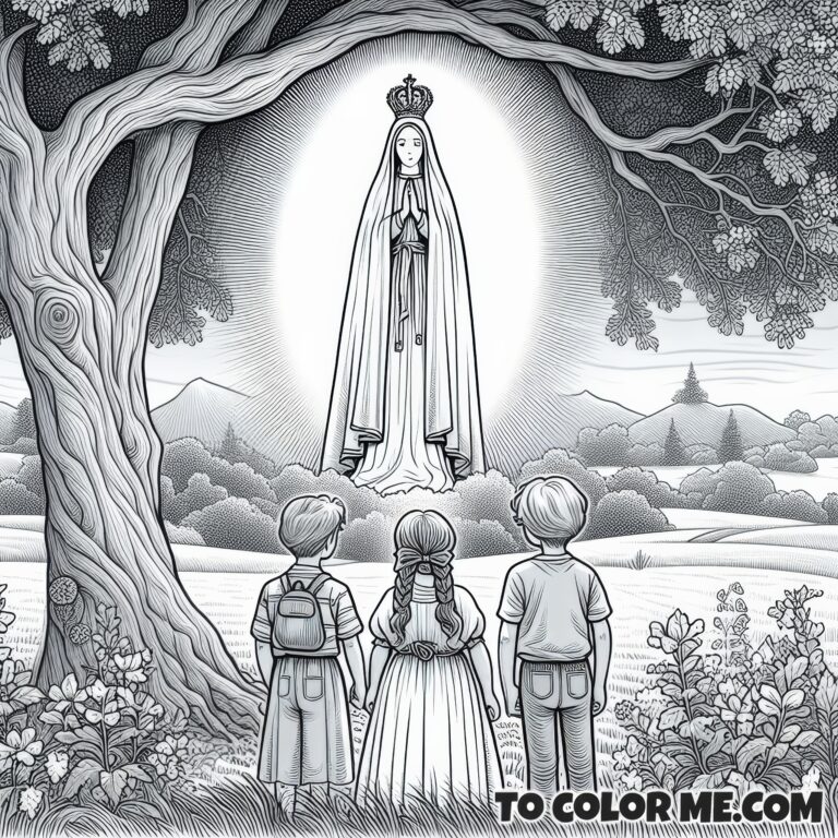 Coloring Fatima’s First Heavenly Sign: Mary Meets the Children – To ...