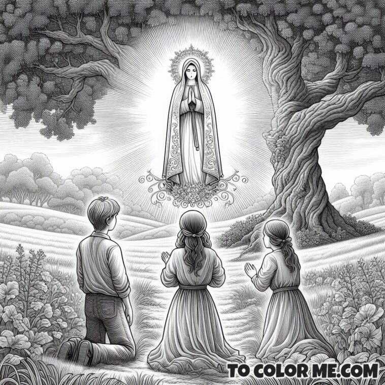 he First Heavenly Event at Fatima: A Coloring Page of the Apparition ...