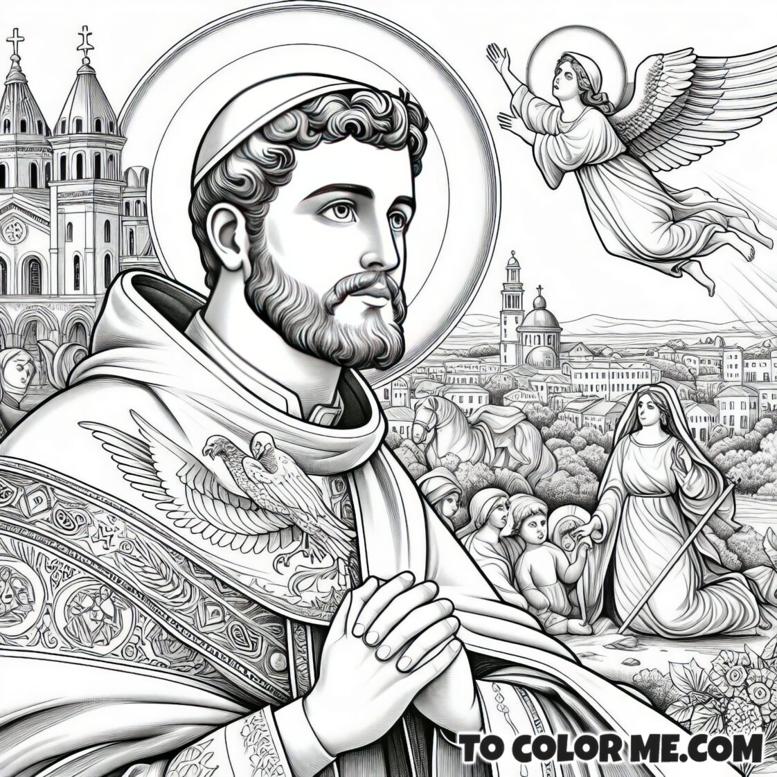 Saint Angelus: Coloring Pages of Devotion – To Color Me Faithful
