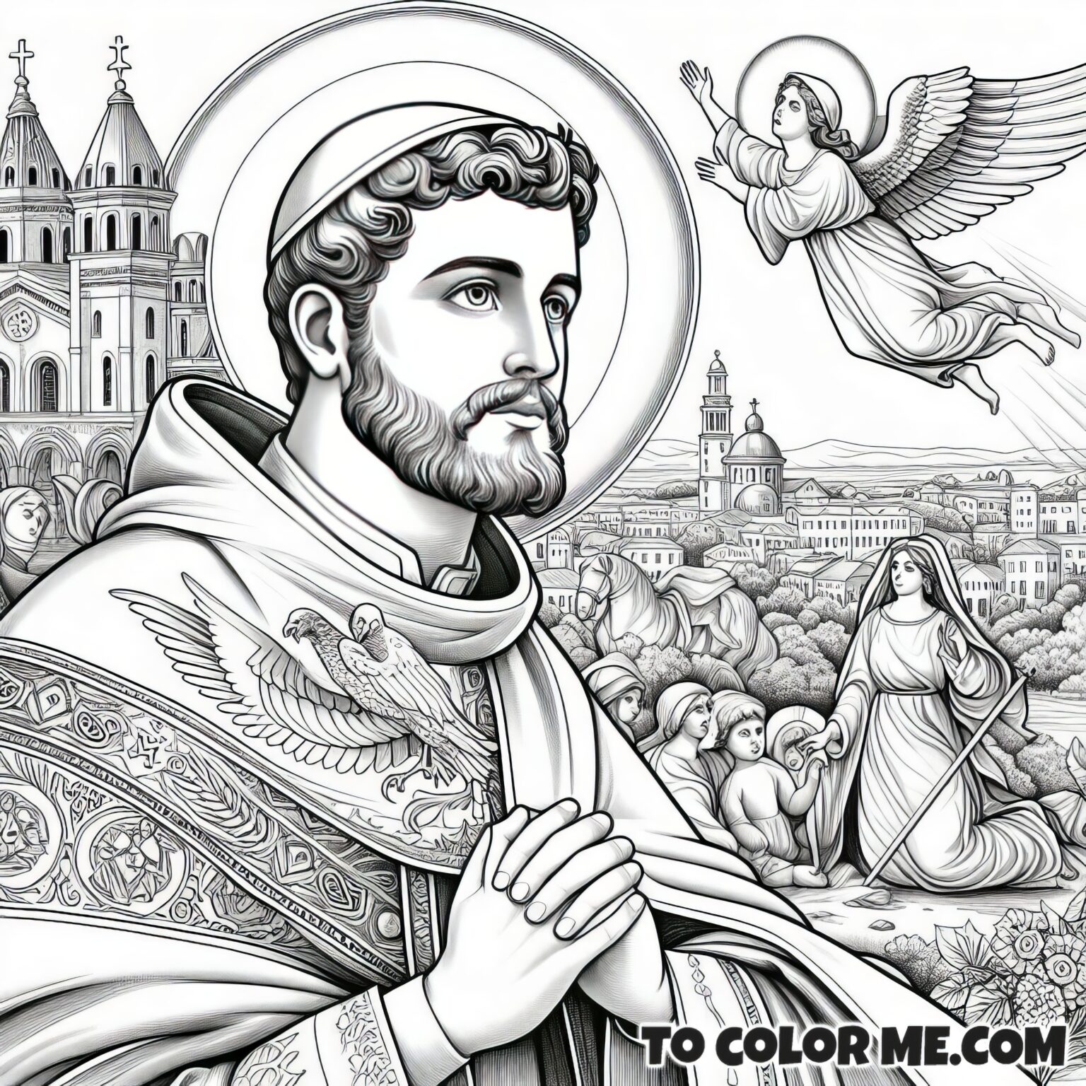 Saint Angelus: Coloring Pages of Devotion – To Color Me Faithful