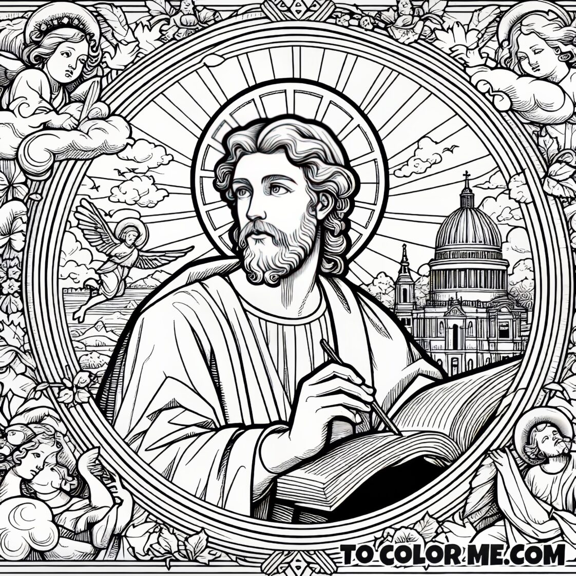 Saint Mark the Evangelist: Coloring Pages for Christian Education – To ...