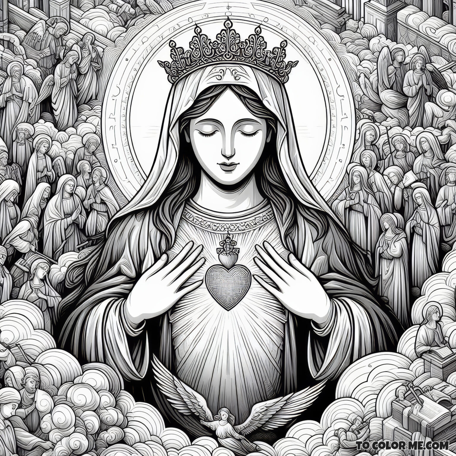 Immaculate Heart of Mary: A Coloring Tribute to 1945’s Consecration ...