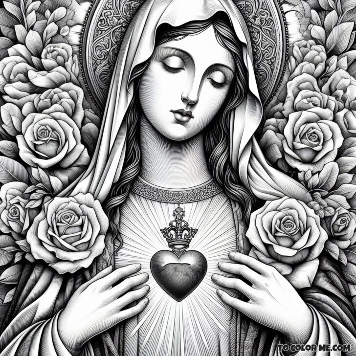 1945’s Marian Consecration: Immaculate Heart Coloring Pages – To Color ...