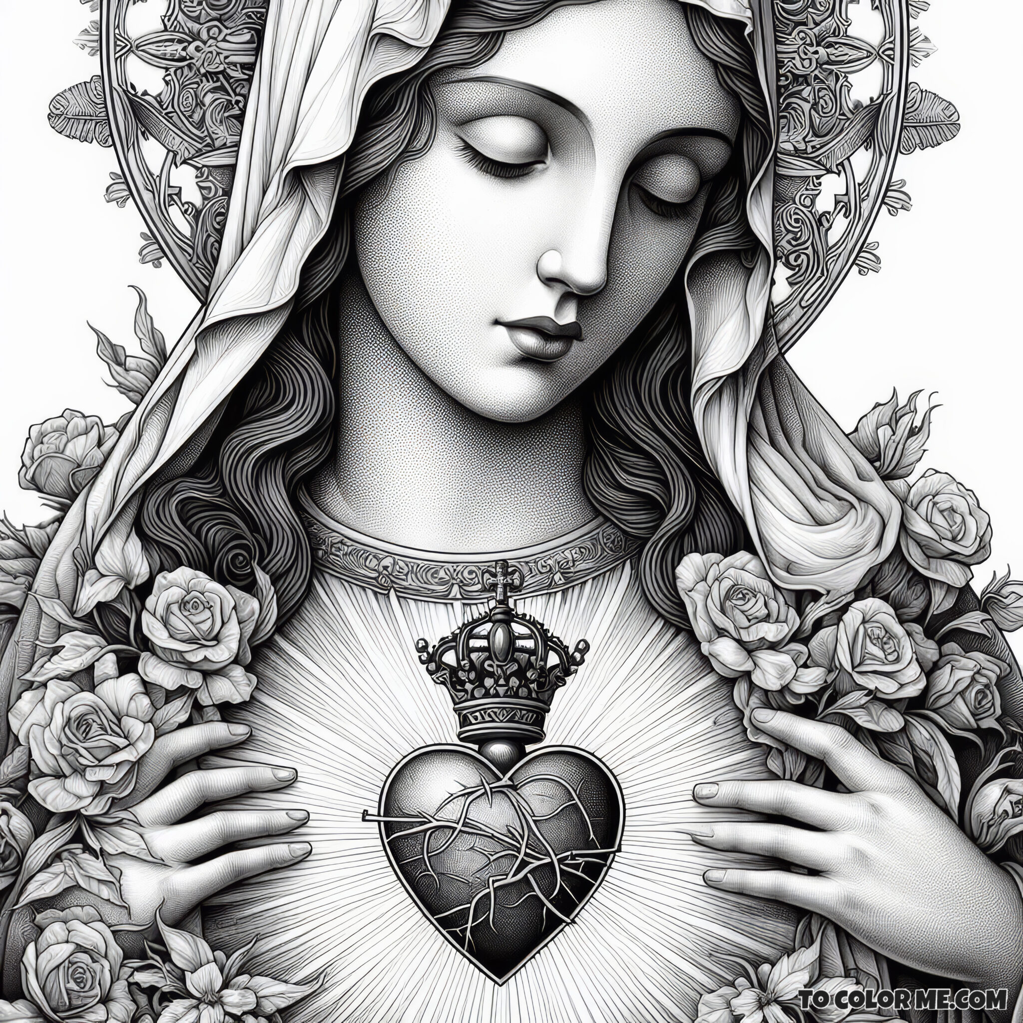 Immaculate Heart: Coloring Pages of Devotion – To Color Me Faithful