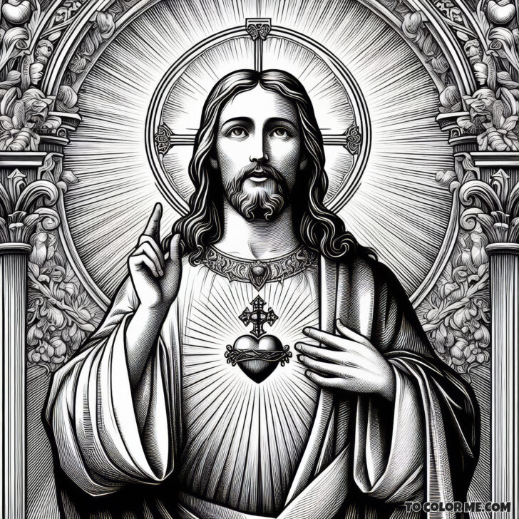 The Heart That Loves Limitlessly: Sacred Heart Coloring Page – To Color ...