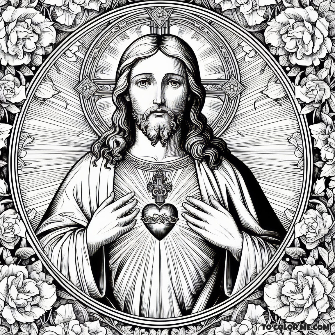 The Heart That Loves Forever: Sacred Heart Coloring Page – To Color Me ...