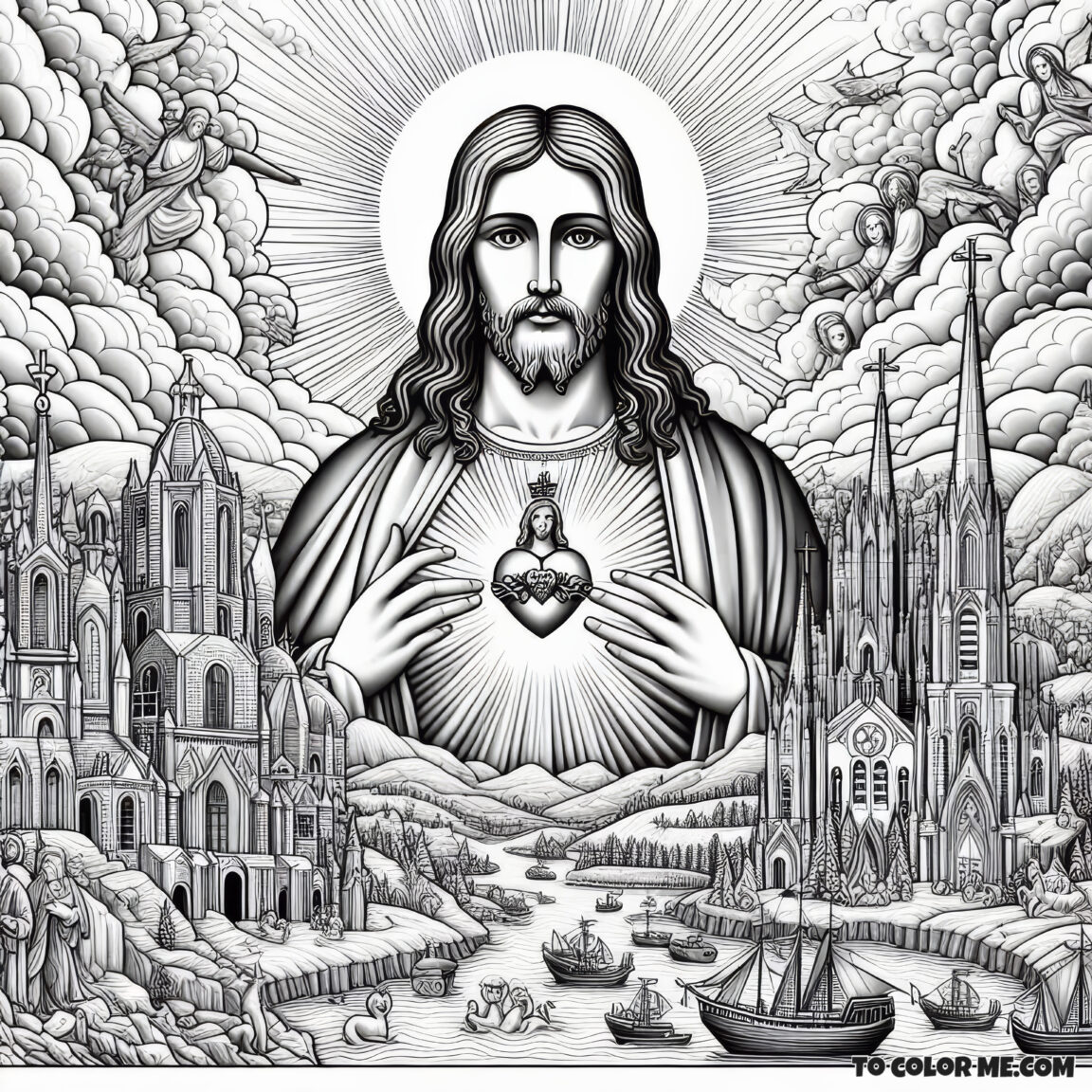 Coloring the Heart of the Redeemer: Sacred Heart Devotion – To Color Me ...