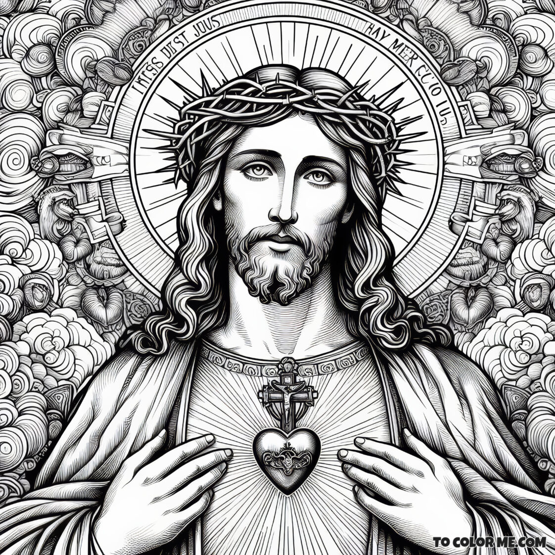 Sacred Heart of Jesus: Coloring the Emblem of Eternal Love – To Color ...