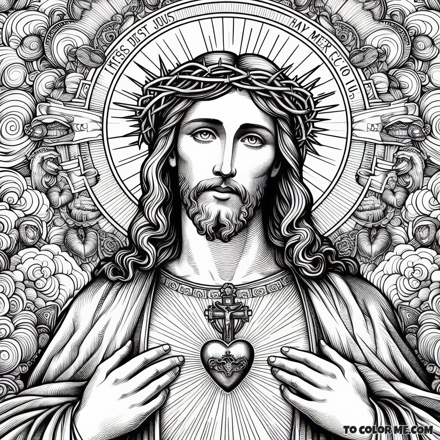 Sacred Heart of Jesus: Coloring the Emblem of Eternal Love – To Color ...