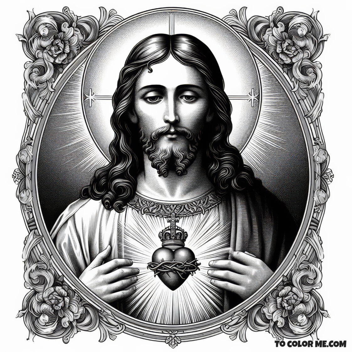 Sacred Heart of Jesus Coloring Pages: Embracing Divine Love – To Color ...
