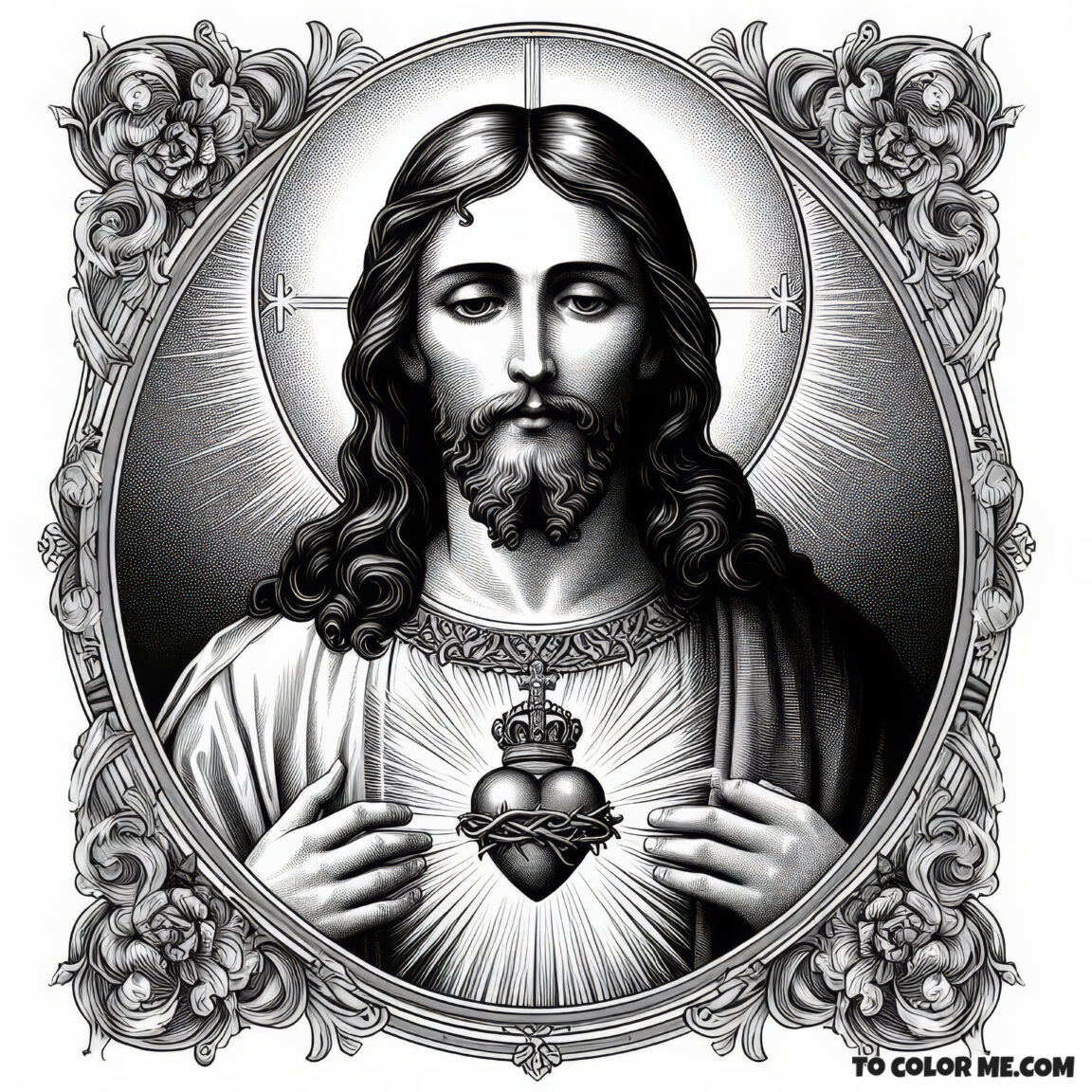 Sacred Heart of Jesus Coloring Pages: Embracing Divine Love – To Color ...