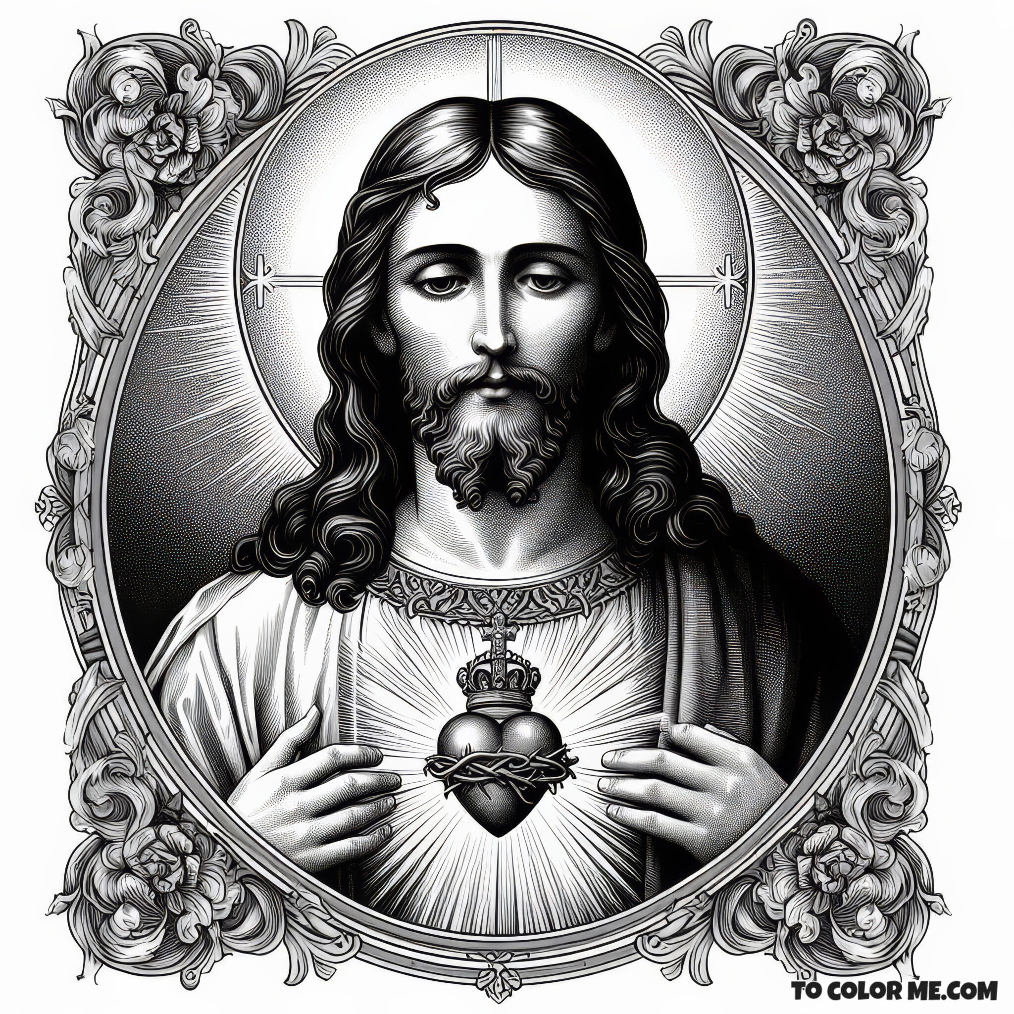 Sacred Heart of Jesus Coloring Pages: Embracing Divine Love – To Color ...