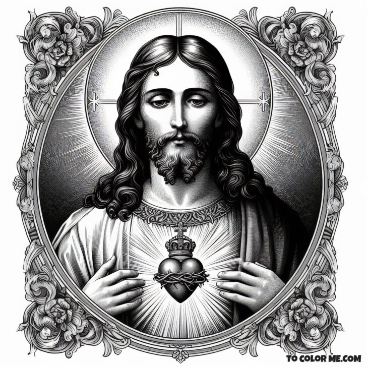 Sacred Heart of Jesus Coloring Pages: Embracing Divine Love – To Color ...