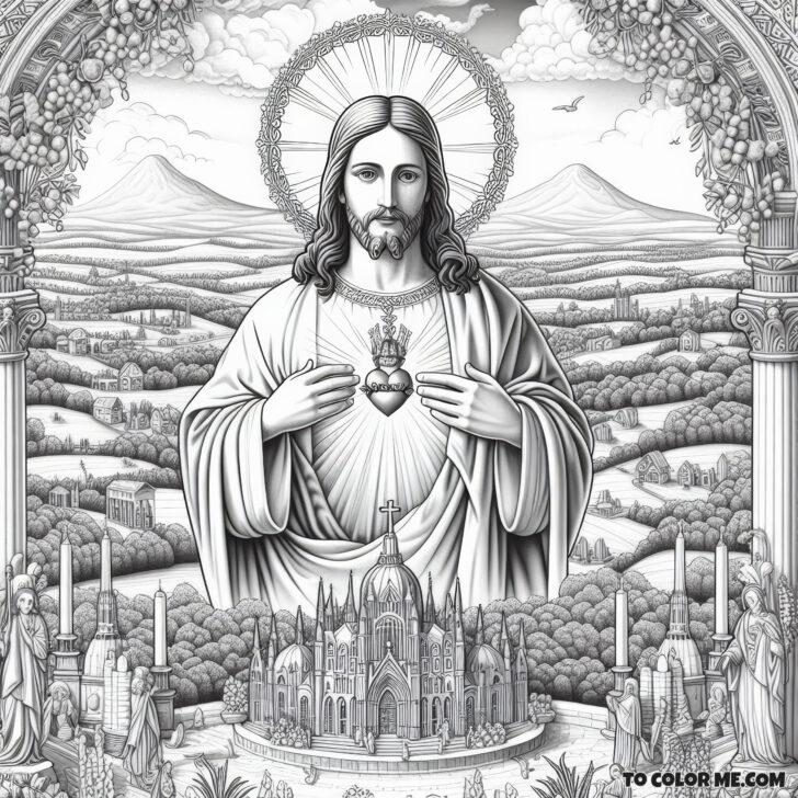 The Heart That Loves Eternally: Sacred Heart Coloring Pages – To Color ...