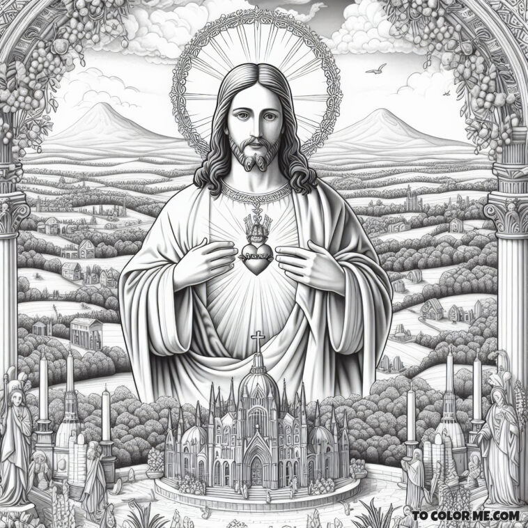The Heart That Loves Eternally: Sacred Heart Coloring Pages – To Color ...