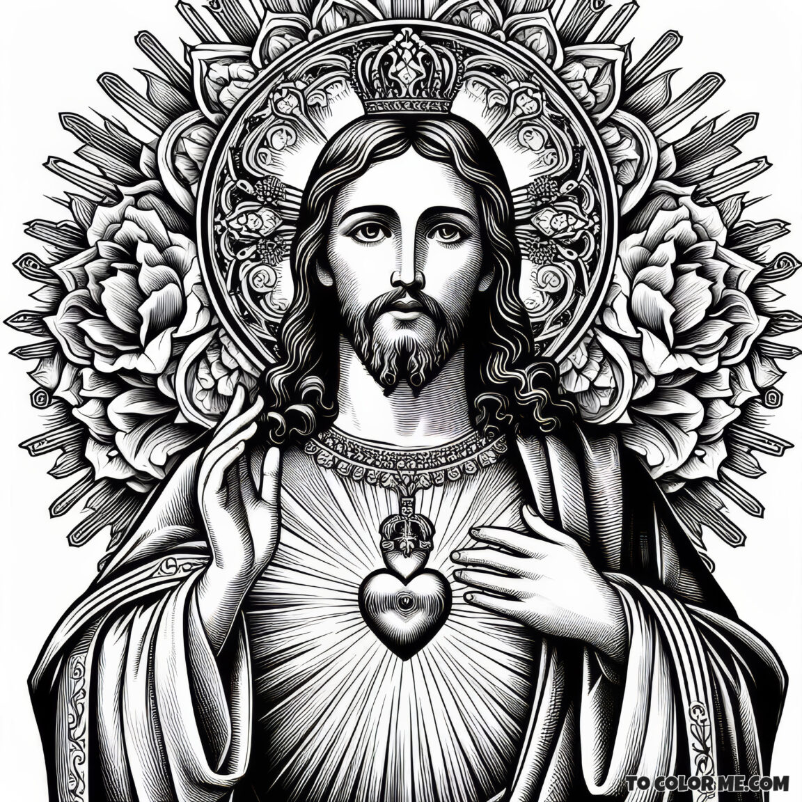 Jesus’ Heart of Sacrifice: A Coloring Page of Holy Love – To Color Me ...