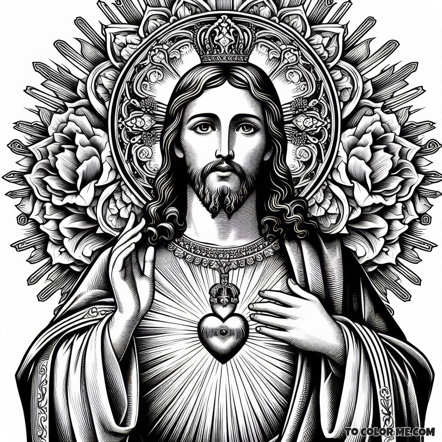 Jesus’ Heart of Sacrifice: A Coloring Page of Holy Love – To Color Me ...