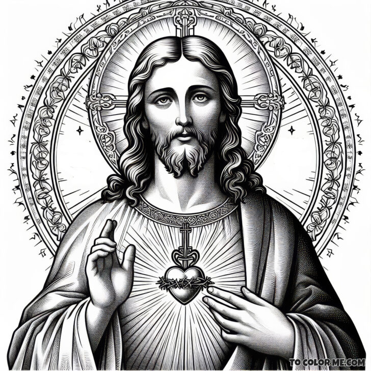 Sacred Heart of Jesus: Coloring Pages of Divine Compassion – To Color ...