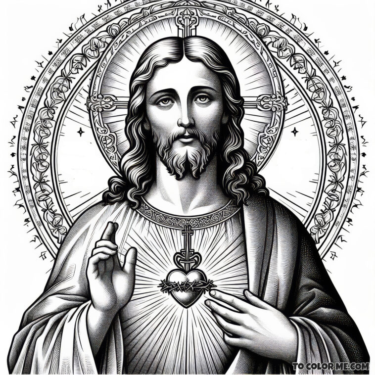 Sacred Heart of Jesus: Coloring Pages of Divine Compassion – To Color ...