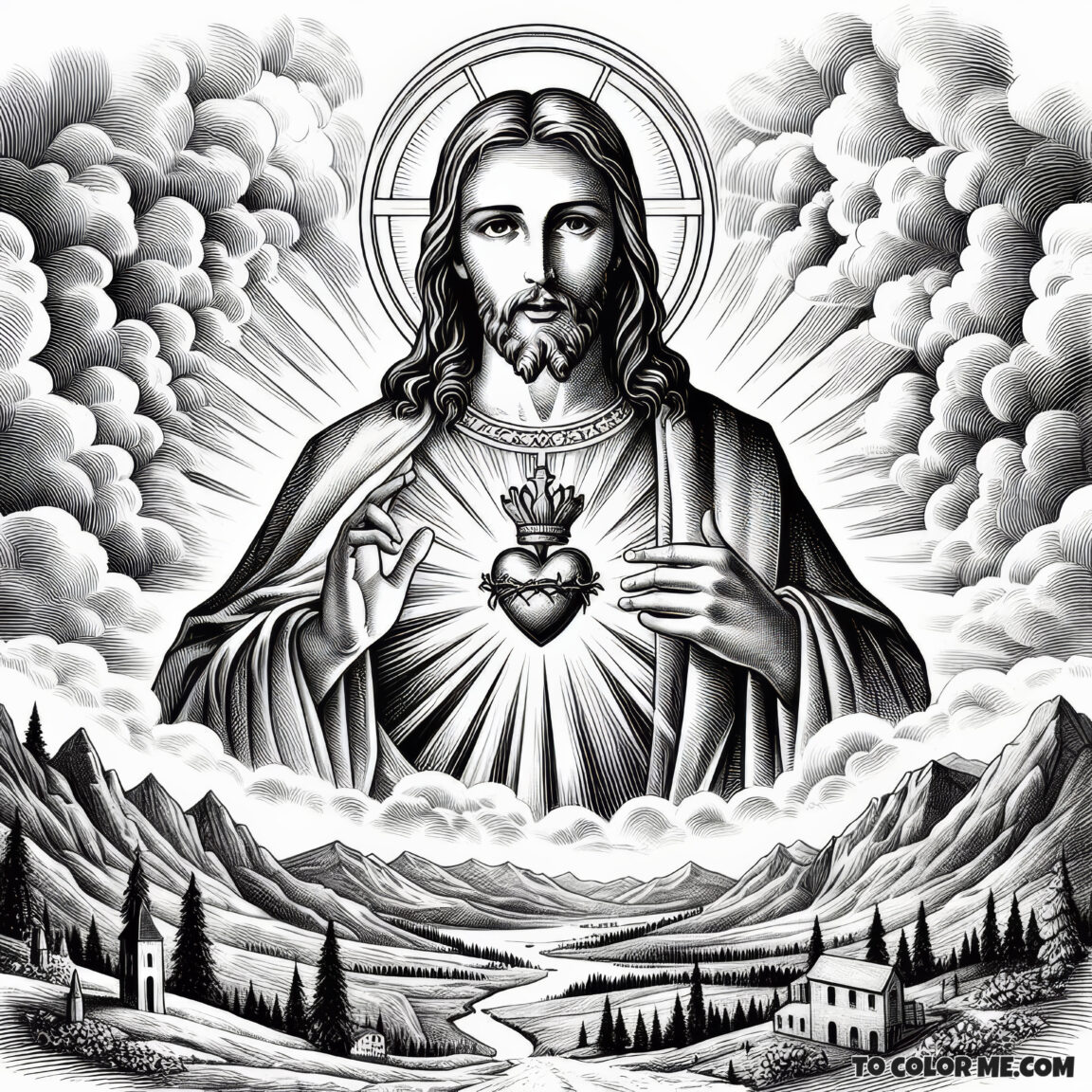 Colorful Adoration: Sacred Heart of Jesus Devotional Page – To Color Me ...