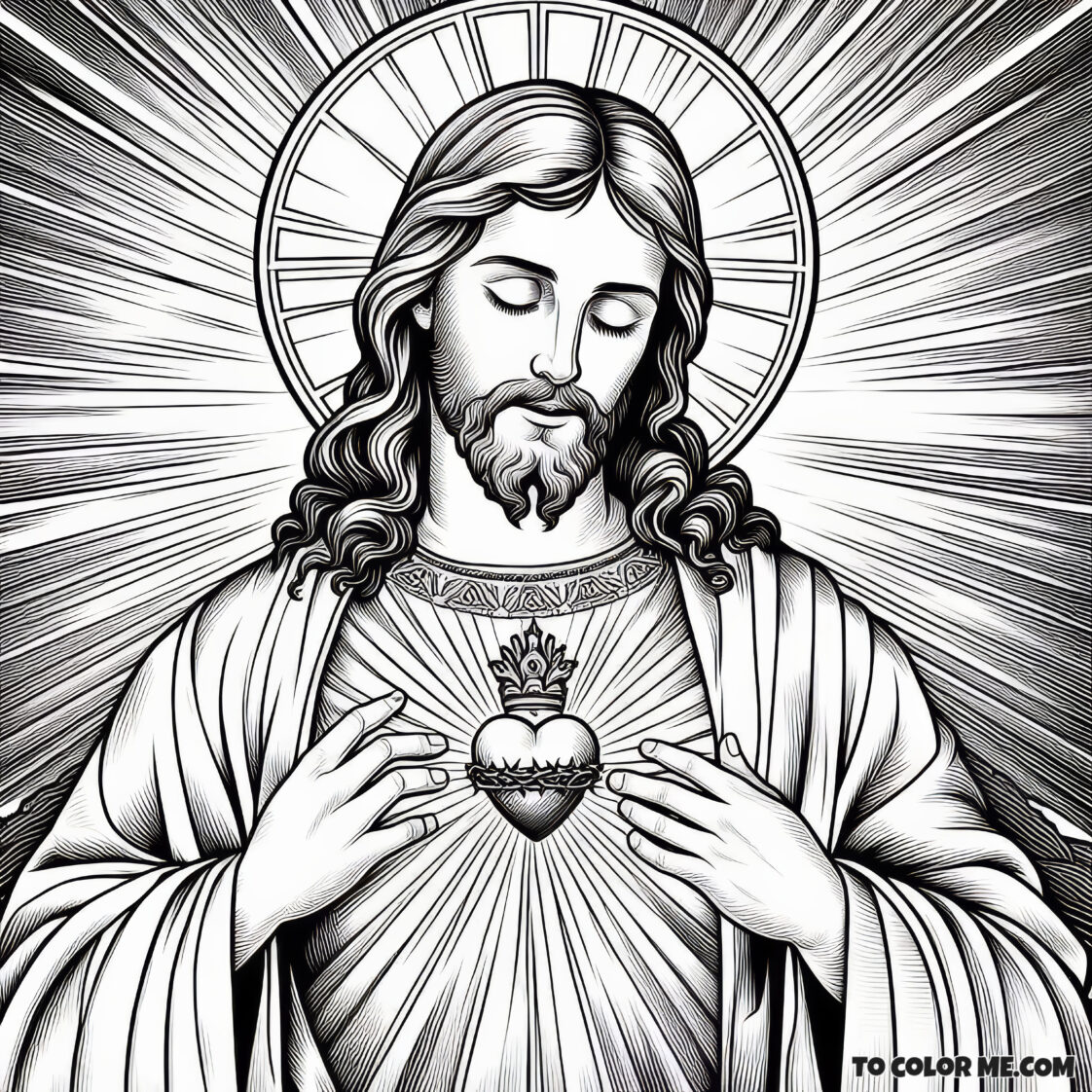 Colorful Adoration: Sacred Heart of Jesus Devotional Page – To Color Me ...