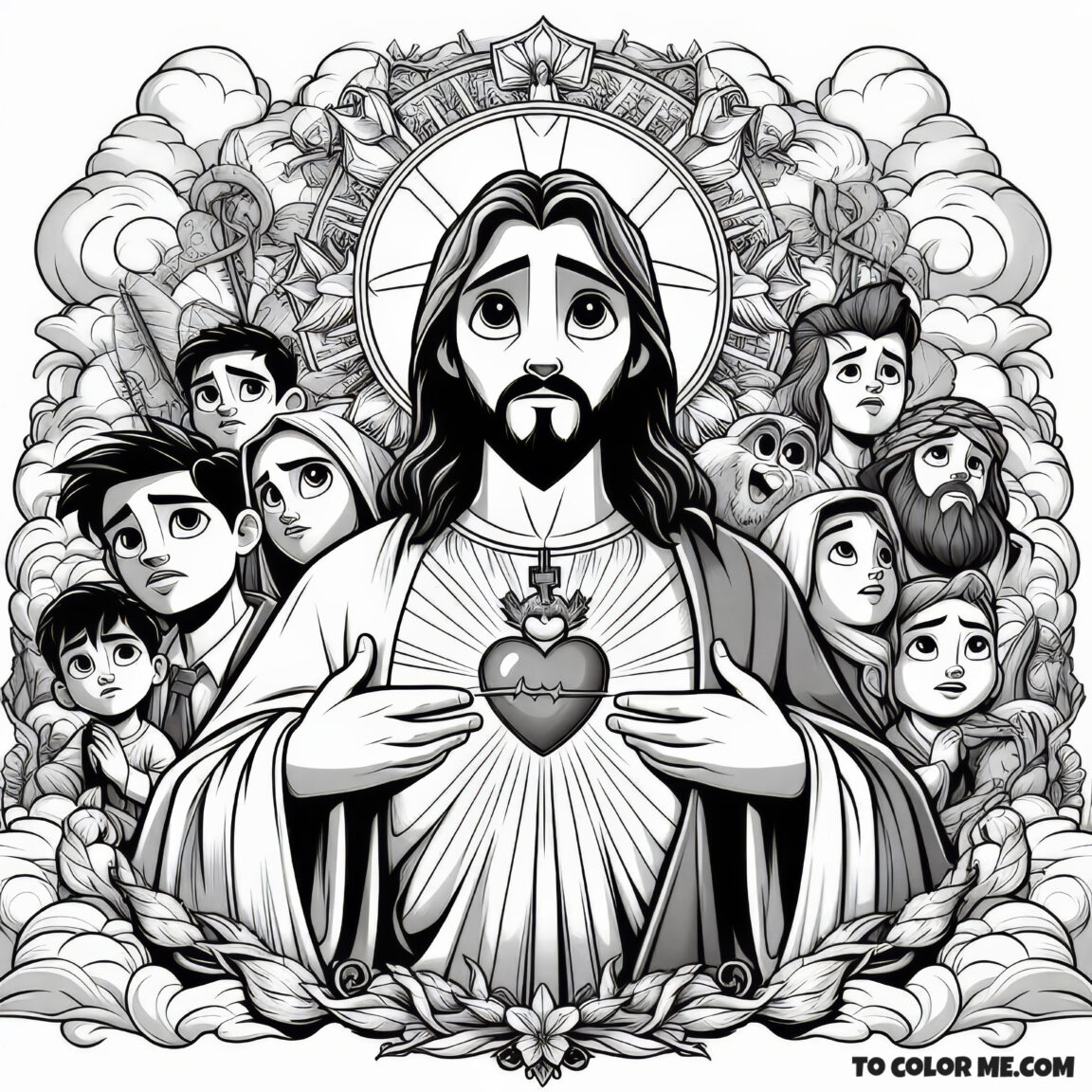 Sacred Heart Coloring: A Page of Jesus’ Unfailing Love – To Color Me ...