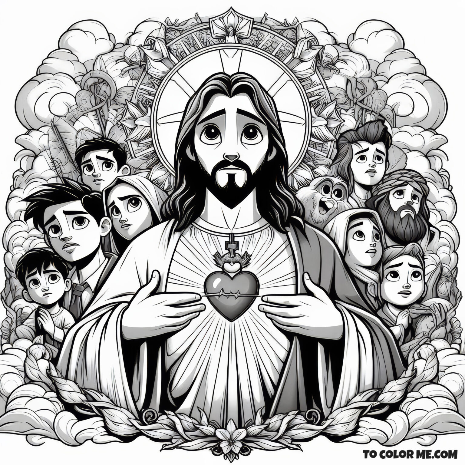 Sacred Heart Coloring: A Page of Jesus’ Unfailing Love – To Color Me ...