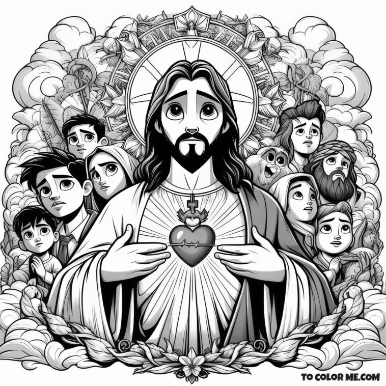 Sacred Heart Coloring: A Page of Jesus’ Unfailing Love – To Color Me ...