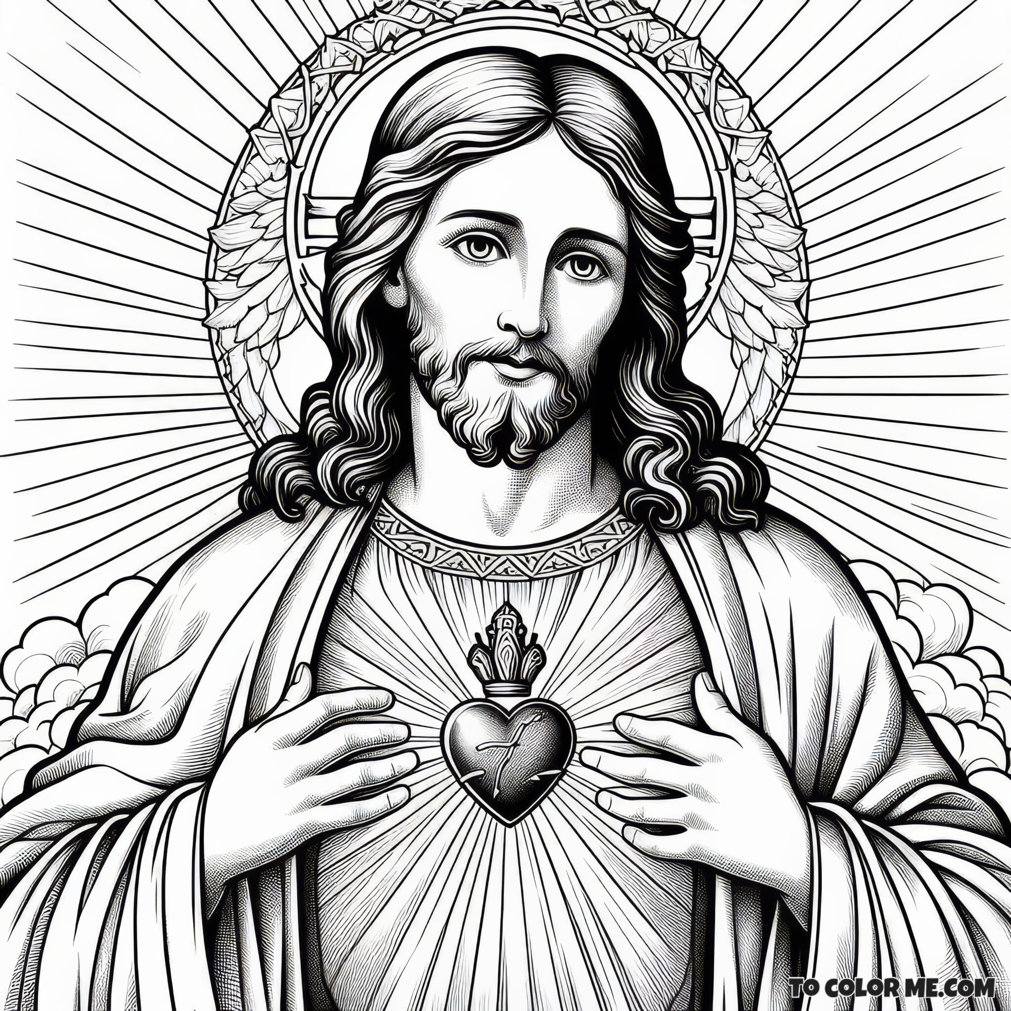 Jesus’ Heart of Sacrifice: A Coloring Page of Devotion – To Color Me ...