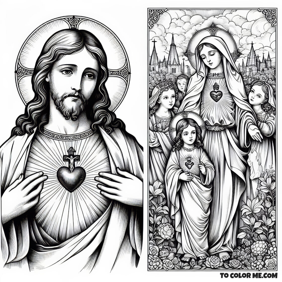 Sacred Heart’s Humility: Coloring Pages of Divine Love – To Color Me Free
