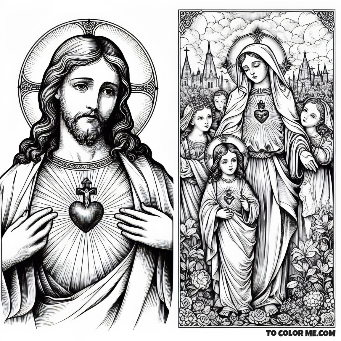 Sacred Heart’s Humility: Coloring Pages of Divine Love – To Color Me Free