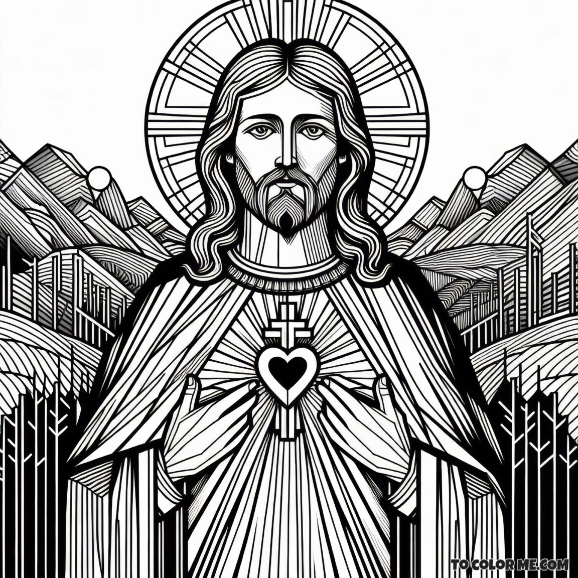 Coloring the Savior’s Heart: A Sacred Heart of Jesus Page – To Color Me ...