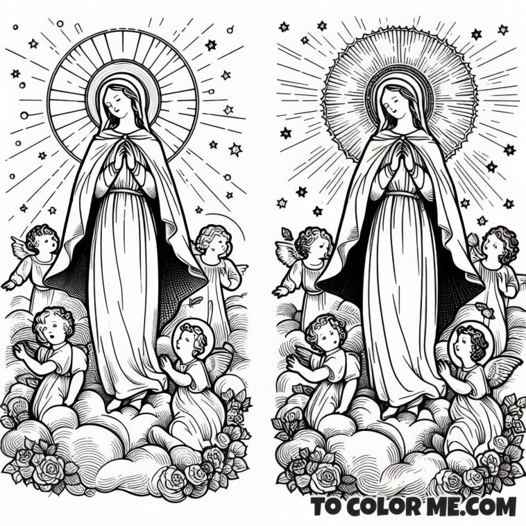 Mary’s Coronation in Heaven: Holy Day Coloring – To Color Me Faithful