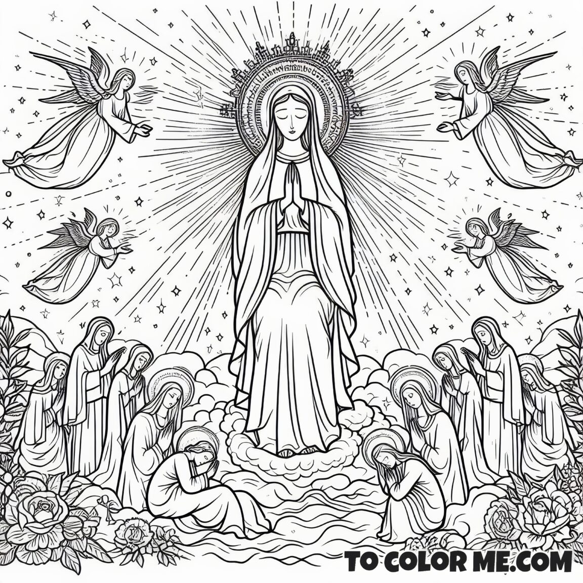 August 15th Holy Day: Assumption Coloring Sheet – To Color Me Free