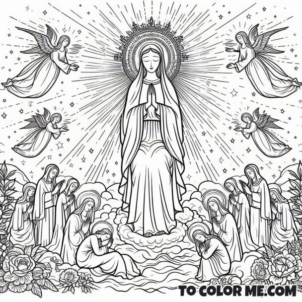 August 15th Holy Day: Assumption Coloring Sheet – To Color Me Faithful